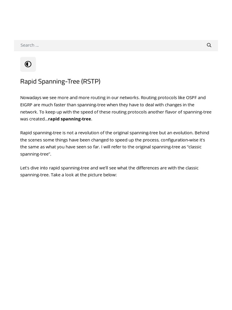 Rapid Spanning Tree Rstp Pdf Internet Protocols Computer Network