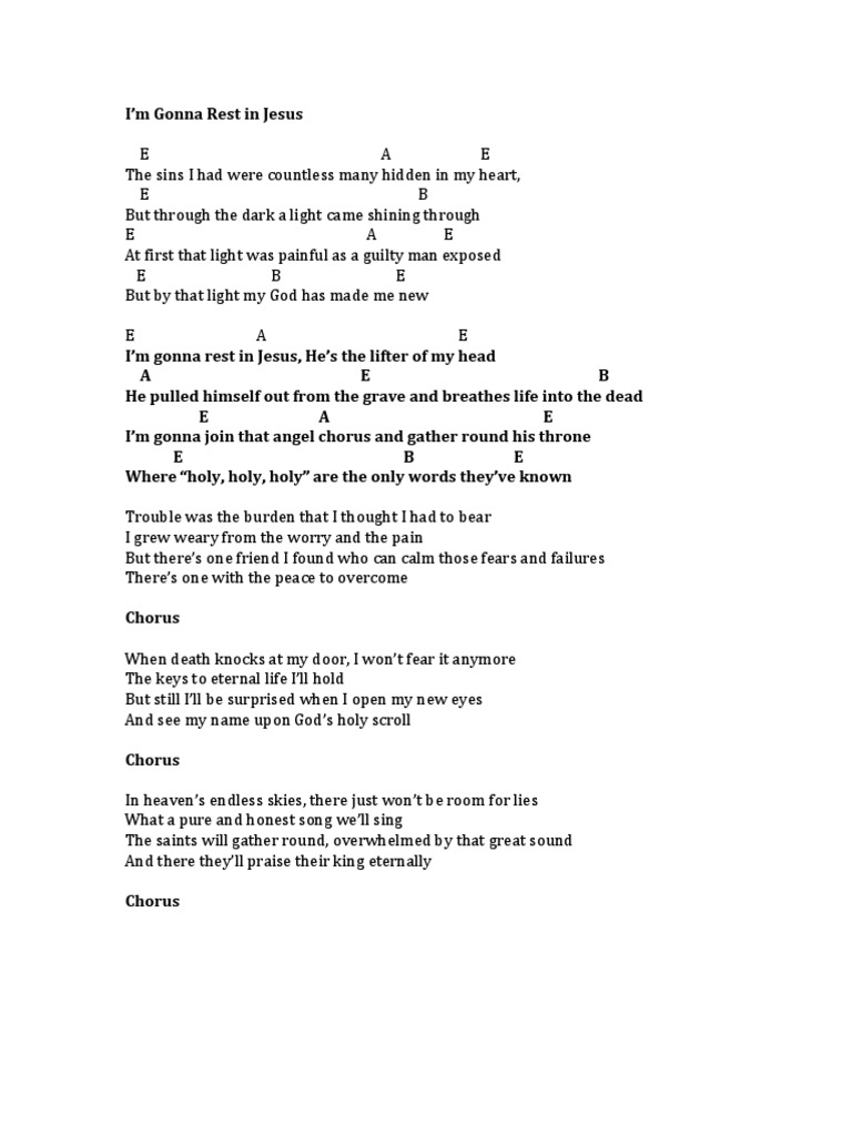 Im Gonna Rest in Jesus | PDF | Religious Belief And Doctrine | Theology