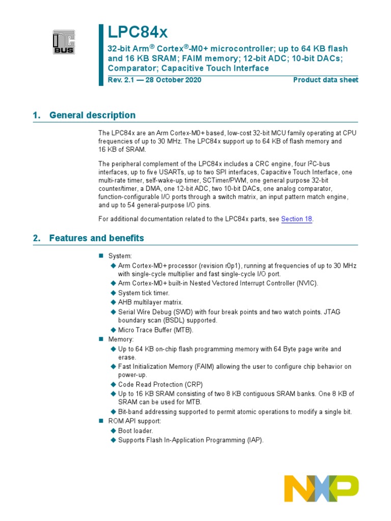LPC84 X | PDF | Microcontroller | Electronic Circuits