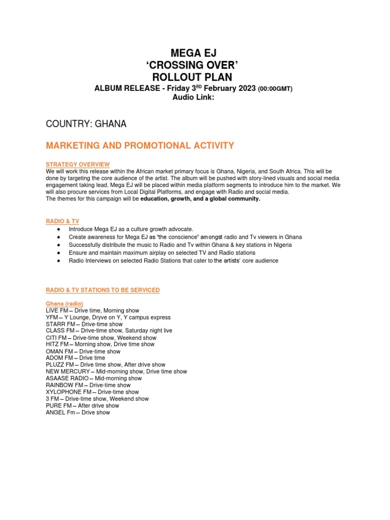 Roll Out Plan | Download Free PDF | Social Media | Popular Culture ...