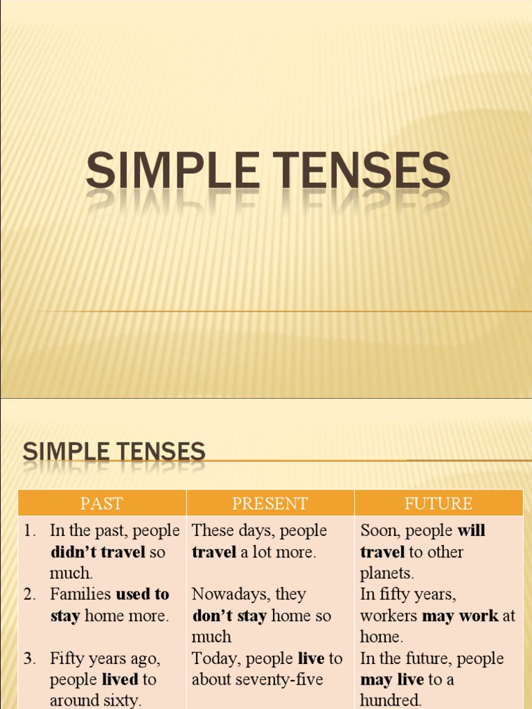 Simple Tenses Present, Past, Future | PDF | Linguistic Morphology ...