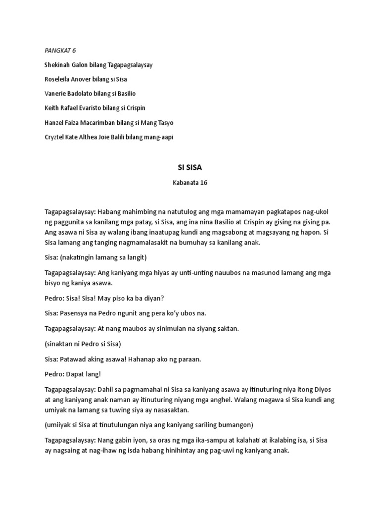 Noli Me Tangere (Pagsasadula Script) Kabanata 16-18 | PDF