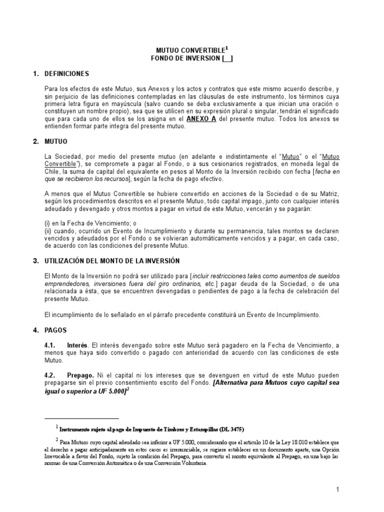 Modelo Mutuo Convertible | PDF