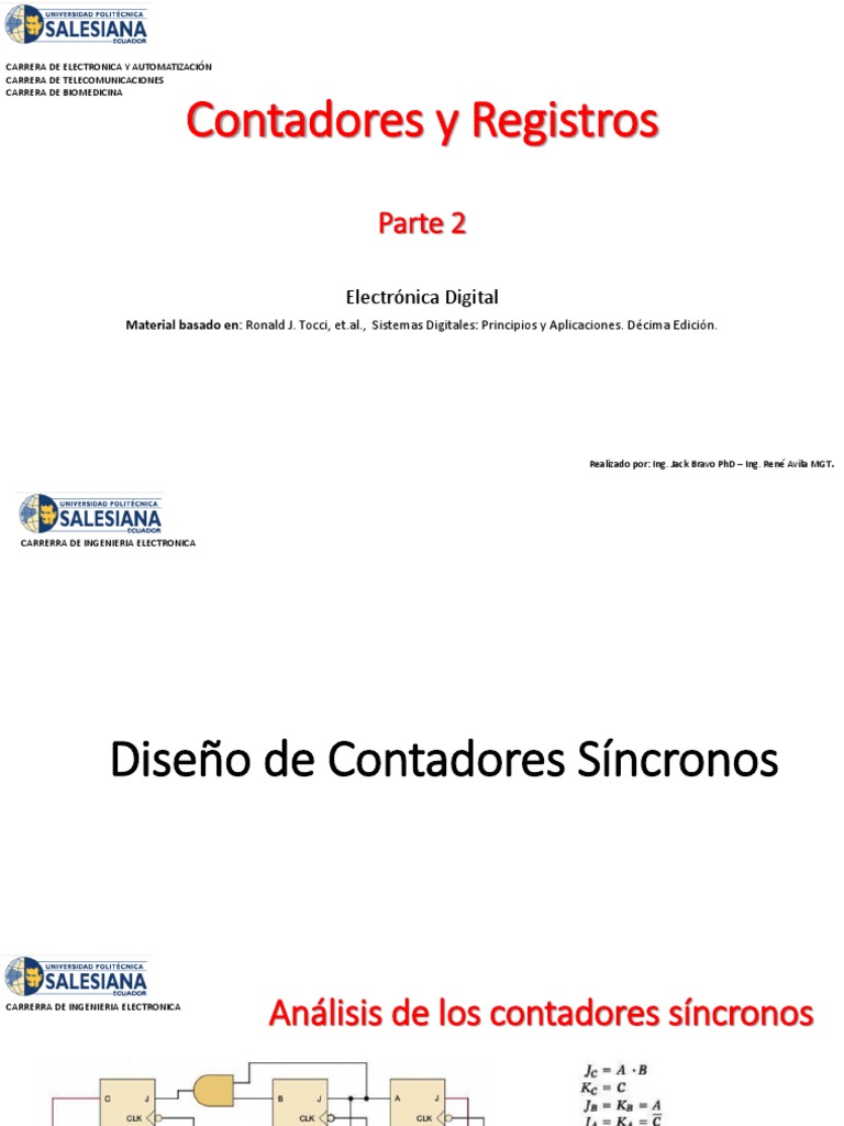 5.2 LOGICA SECUENCIAL CONTADORES Y REGISTROS Parte 2 v2 | PDF ...