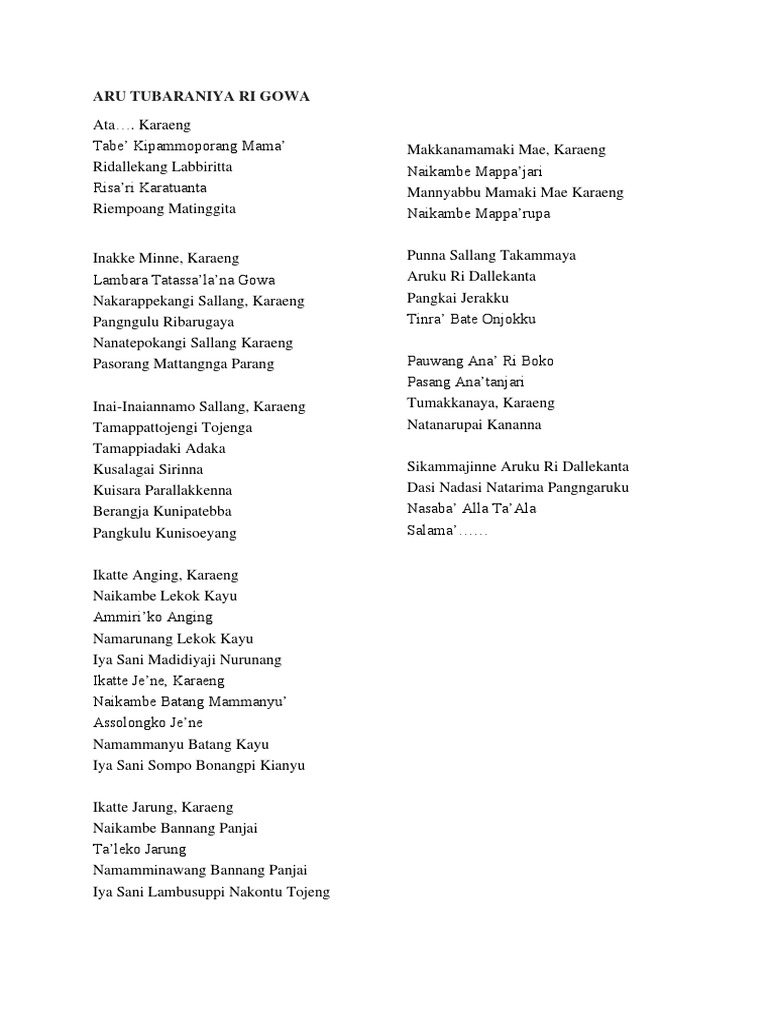 Teks Angngaru | PDF