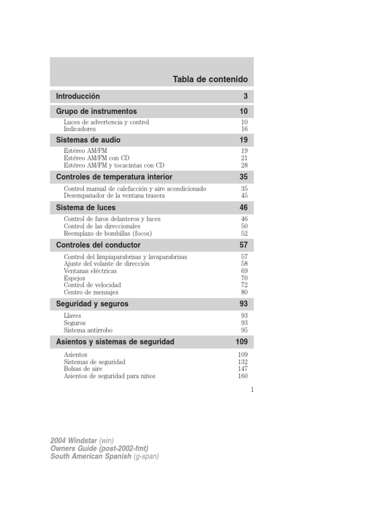 Ford-Windstar 2004 ES US 2fd9160e01-4 | Descargar gratis PDF | Disco ...