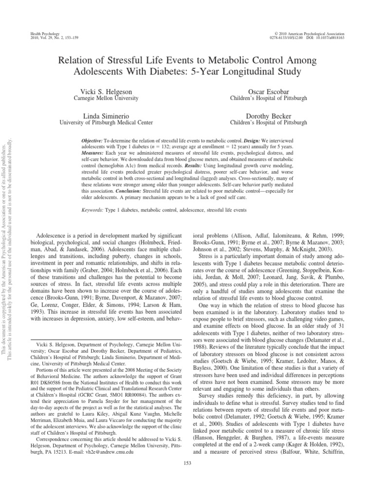 Helgeson 2010 | PDF | Stress (Biology) | Medical Specialties