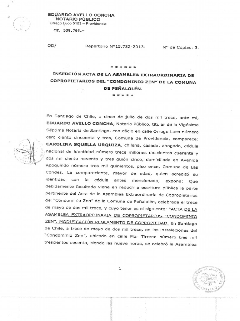 Reglamento Condominio Zen - Sector Edificios 4871-9712-2840 v. 1 | PDF