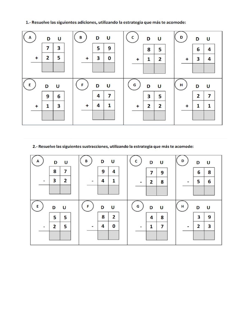 Matemática - Semana 2 - Clase 3 - Sustracciones | PDF