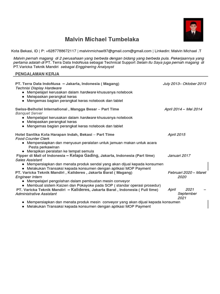 CV Yang Saya Perbarui - Compressed | PDF