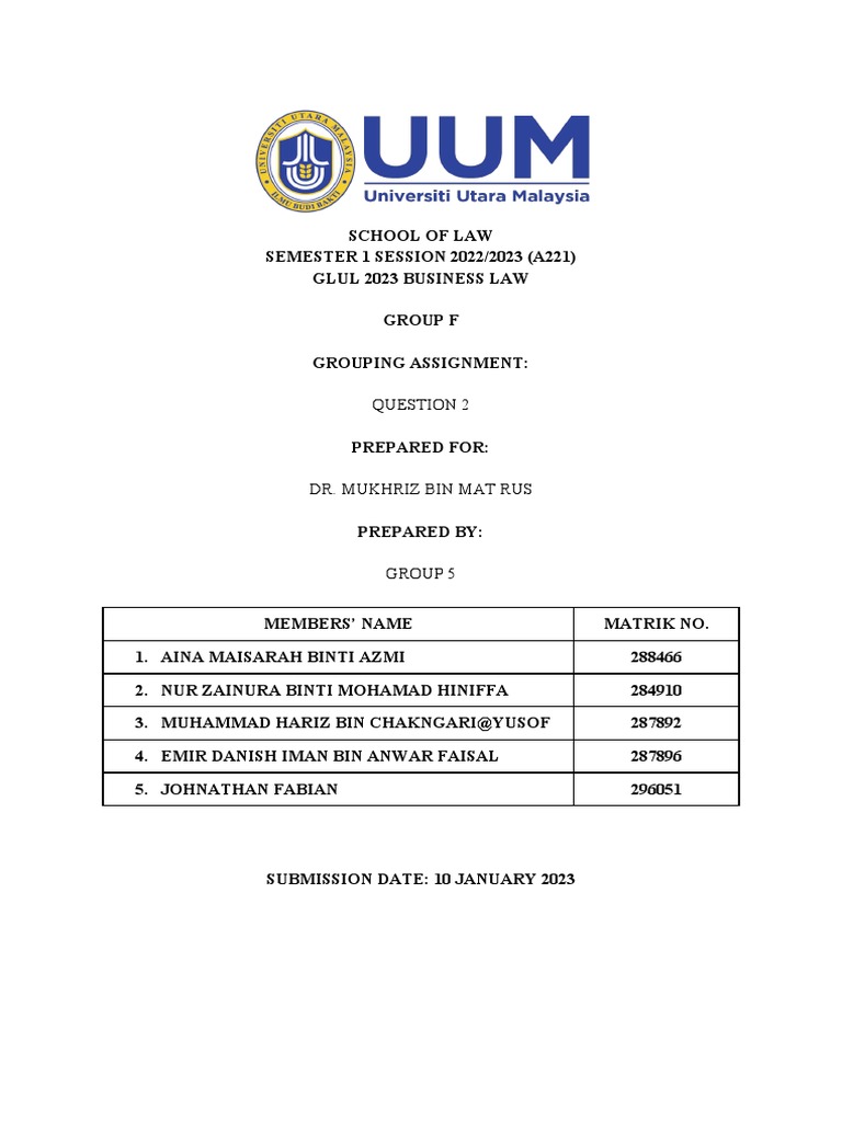 Assignment Business Law | PDF