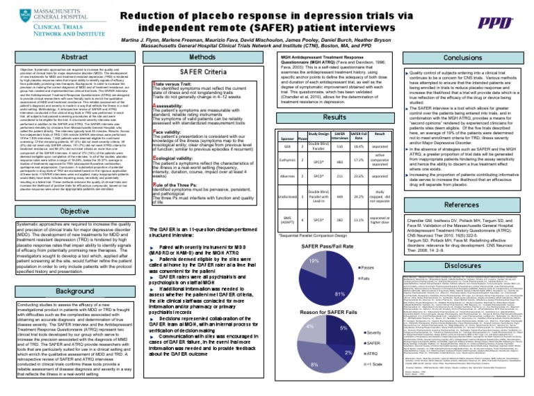 Reducing Placebo Response in Depression Trials | PDF | Major Depressive ...