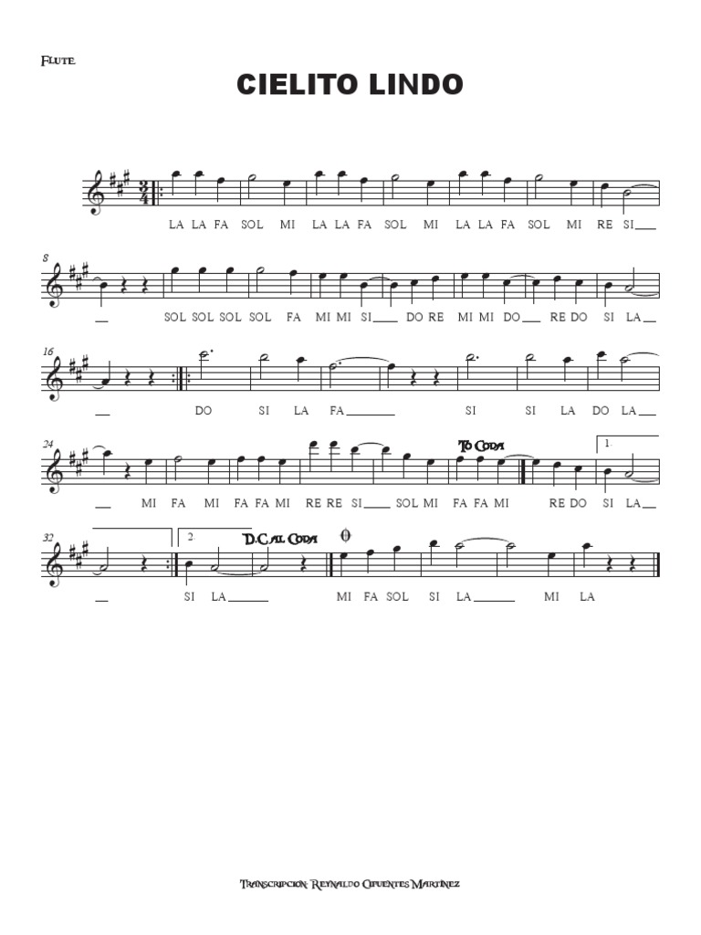 CIELITO LINDO - Flute | PDF