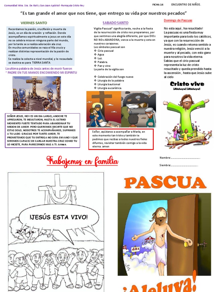 Semana Santa Ficha 14 | PDF | Pascua de Resurrección | La resurrección ...