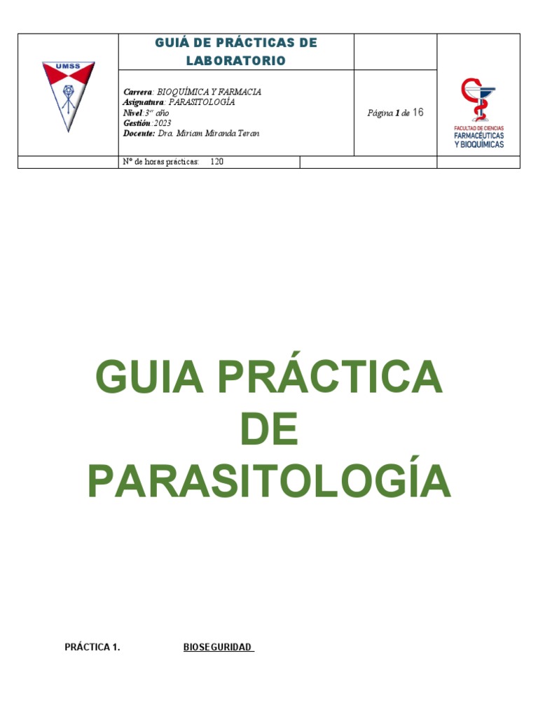 Guia Práctica de Parasitología | PDF | Laboratorios | Lente de la cámara