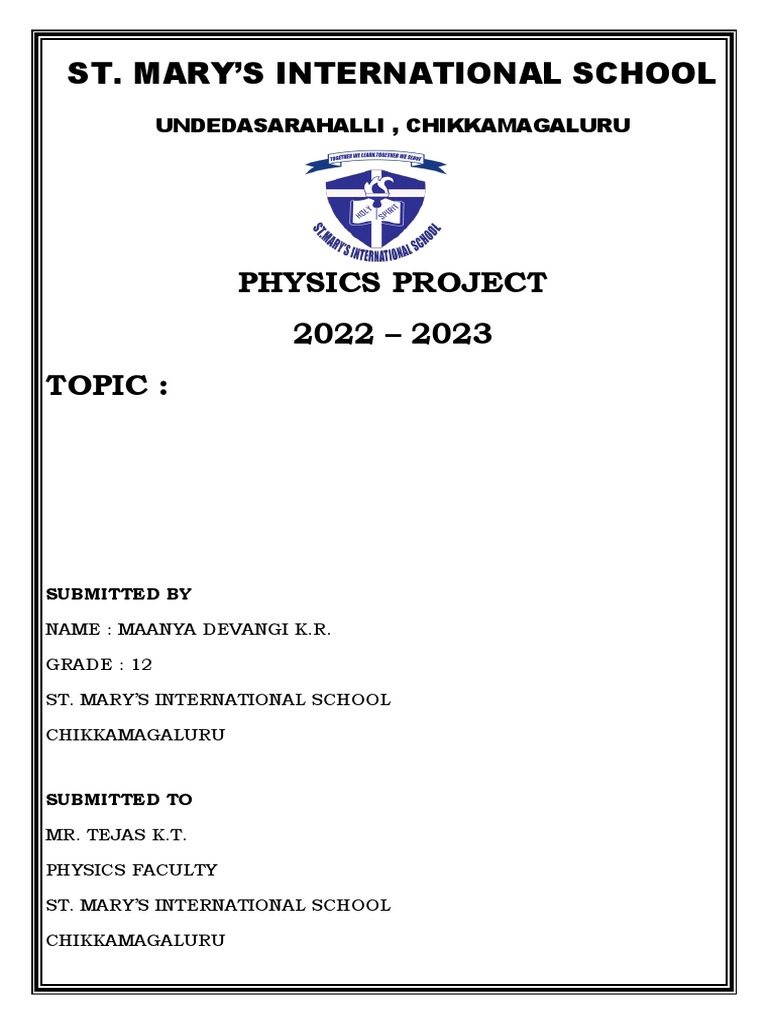 PROJECT COVER PAGE - ISC | PDF
