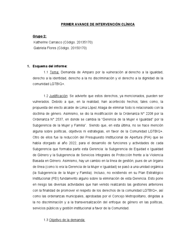 Plan de Trabajo - Gabriela - Katherine | PDF | Igualdad de género ...