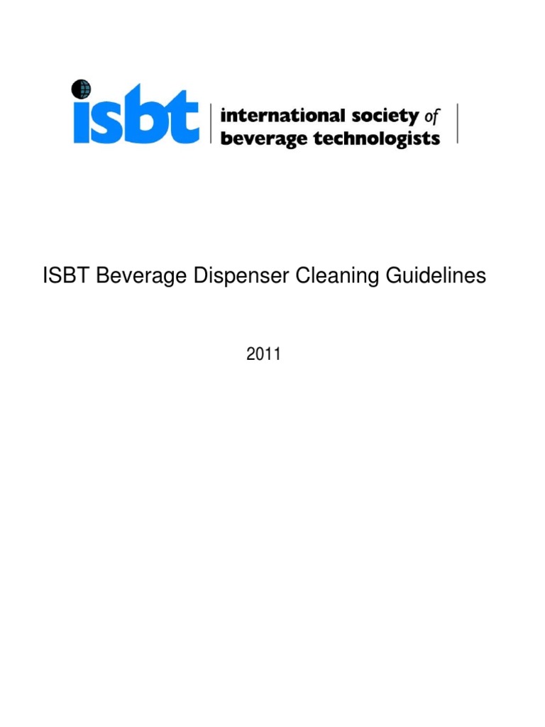 ISBT Beverage Dispenser Cleaning Guidelines 2011 | PDF | Hand Washing ...