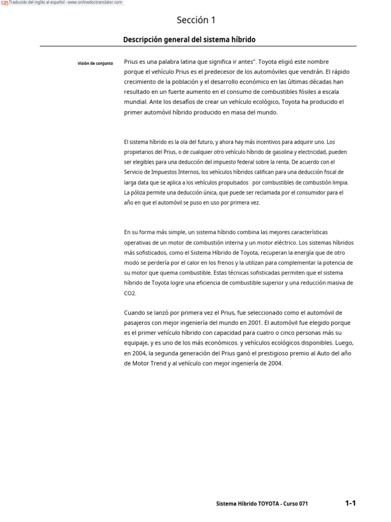 Sistema Hibrido Traducido | PDF | Vehículo híbrido | Vehículo Híbrido Eléctrico