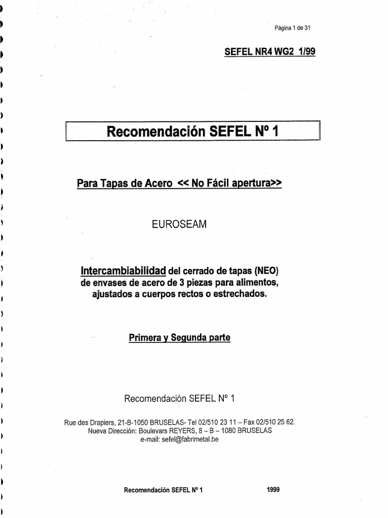 Recomendacion SEFEL Nº1 1999 - Castellano | PDF