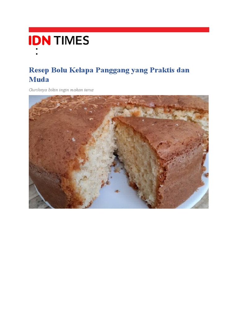 Bolu Kelapa | PDF
