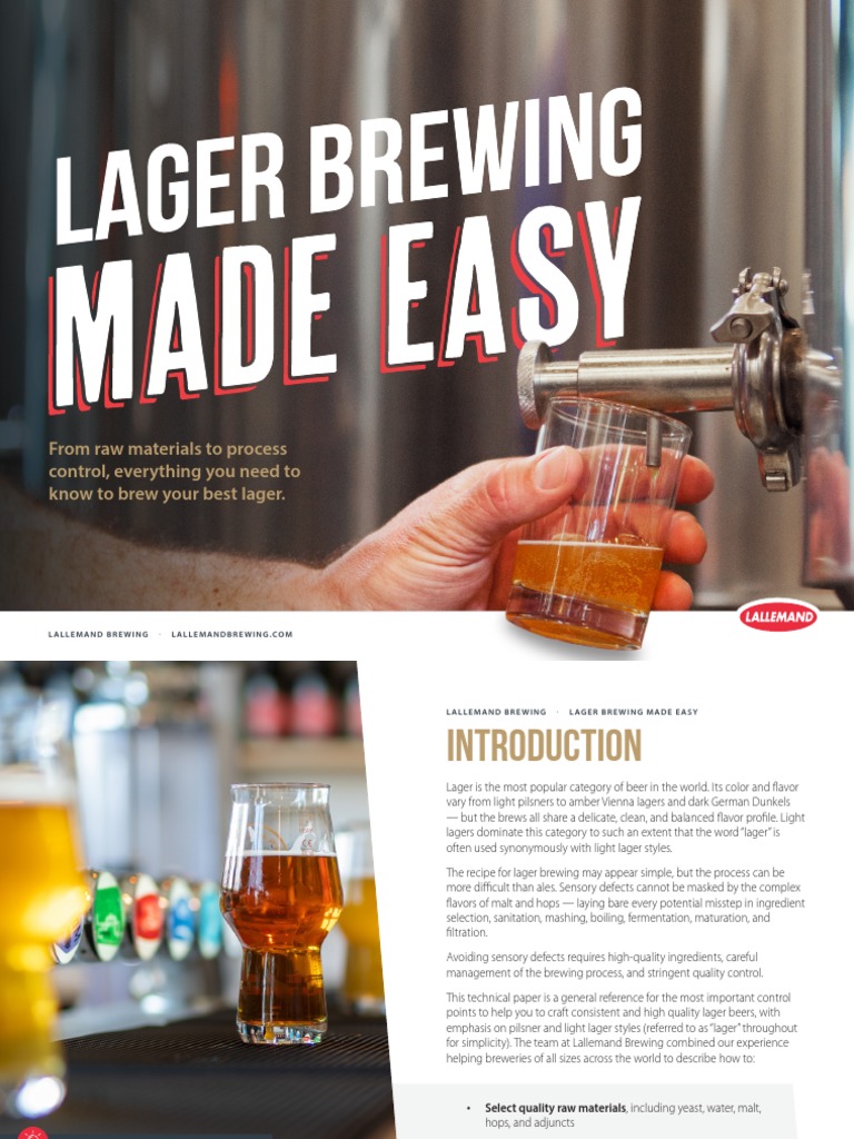 Lallemand Brewing - TechPaper Lagering Made Easy 23 | PDF | Brewing | Beer