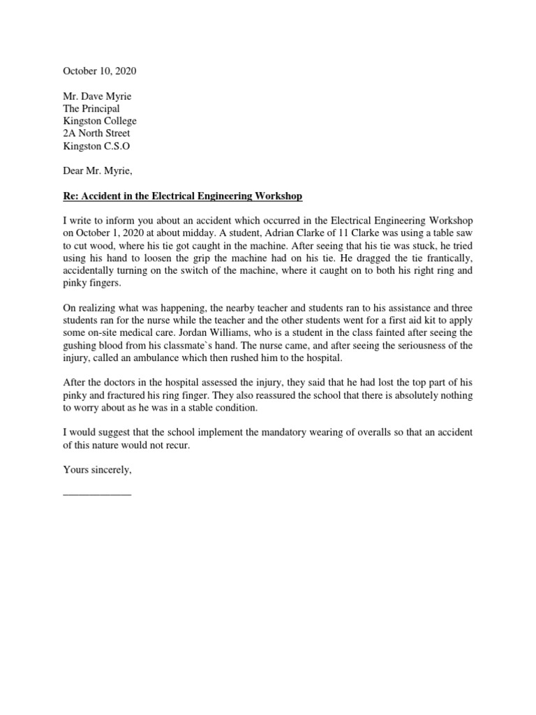 Sample Accident Report | PDF