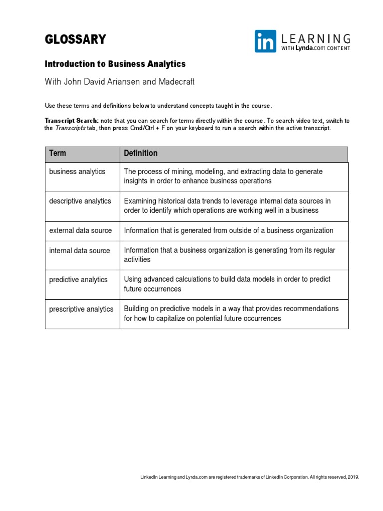 Glossary_Introduction_Business_Analytics | PDF