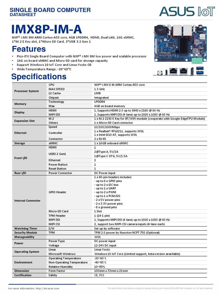 IMX8P-IM-A R2.0 Datasheet WEB | PDF | Hdmi | Office Equipment