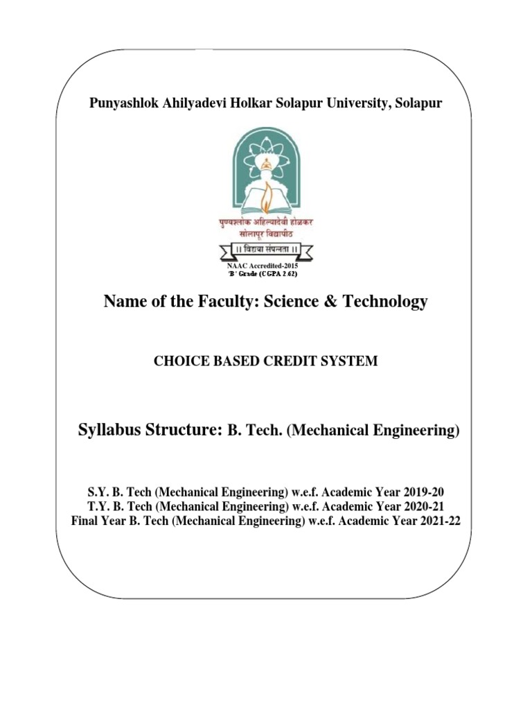 BTech Mechanical Engg Structure | PDF | Engineering | Mechanical Engineering