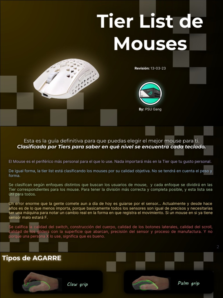 P - Tier List de Mouses | PDF | La interacción persona-ordenador ...