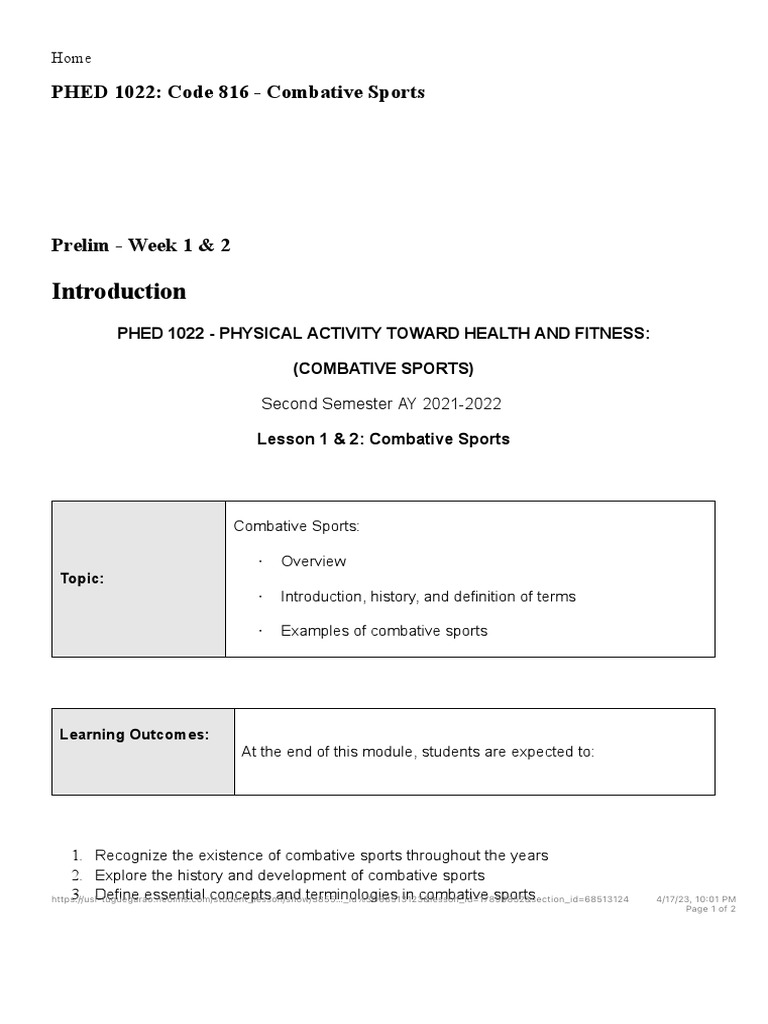 PE Prelims To Midterms, 2nd Semester | PDF | Sports | Individual Sports