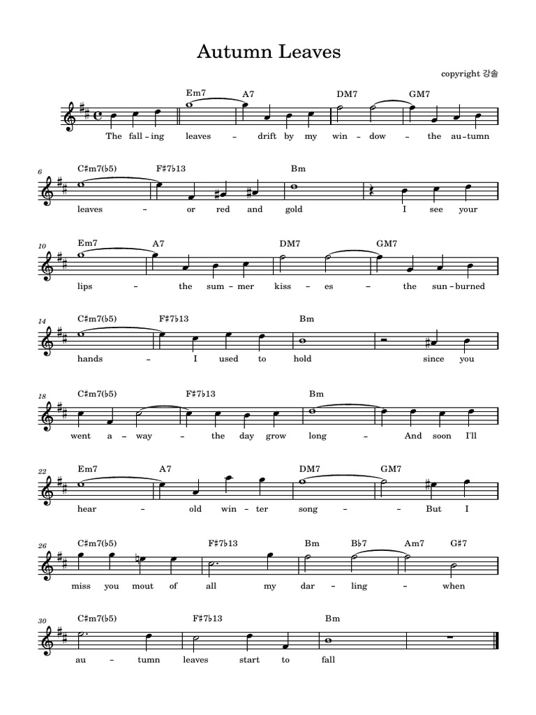 Autumn Leaves - Pdf. | PDF