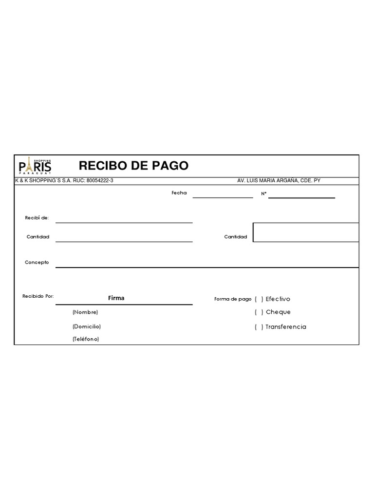MODELO DE RECIBO DE DINERO COMUN | PDF