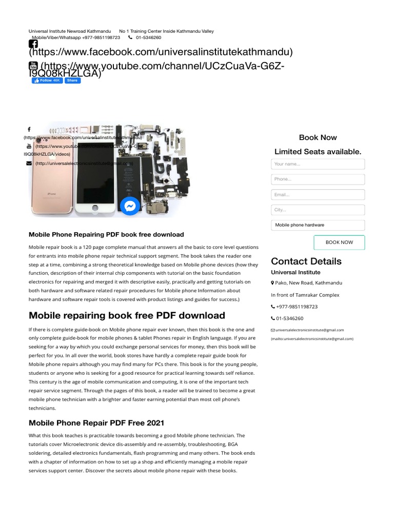 Universal Mobile Repairing Course Fixmaster | PDF | Capacitor | Diode