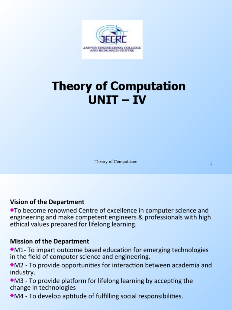 Unit 4 Turing Machine Toc Pdf Theory Of Computation Computer Science