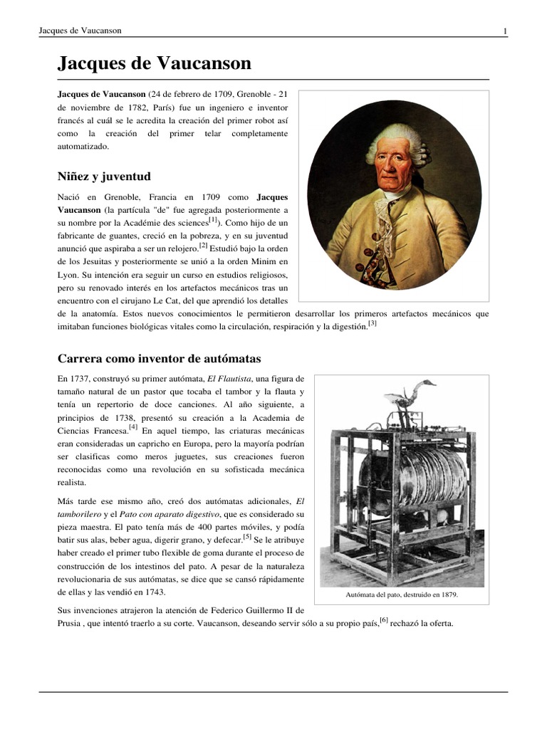 Jacques de Vaucanson | PDF
