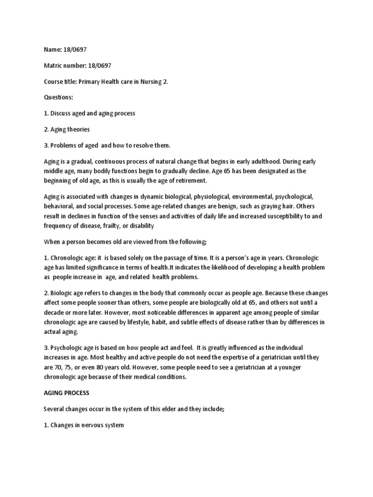 Aging and Process | PDF