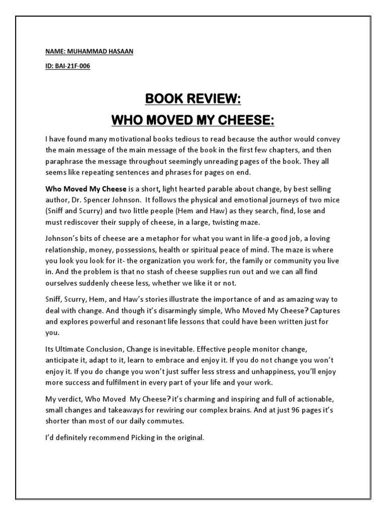 Who Moved My Cheese! | PDF