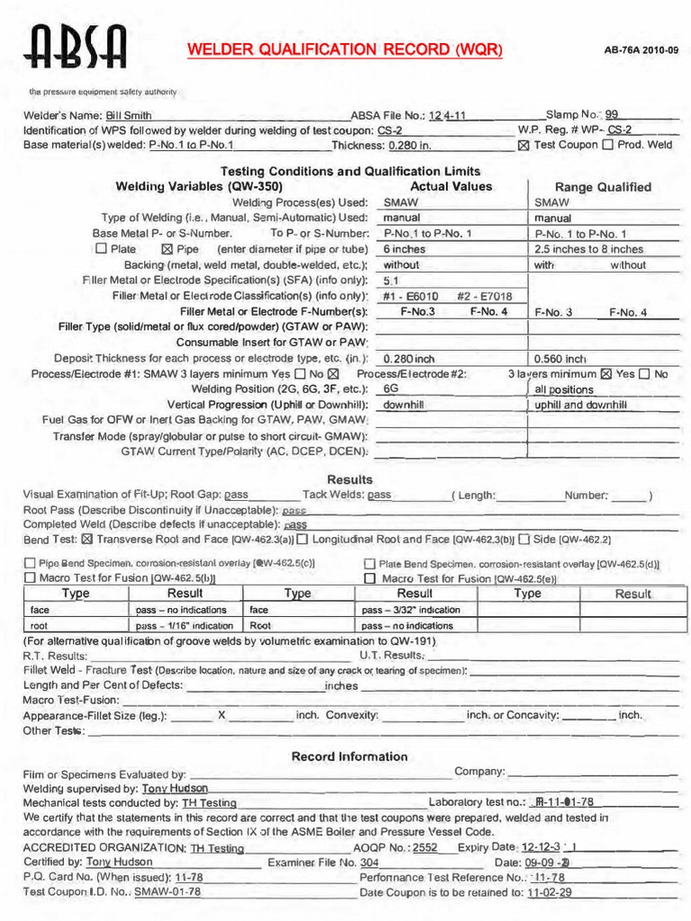 WPQT | PDF | Construction | Welding