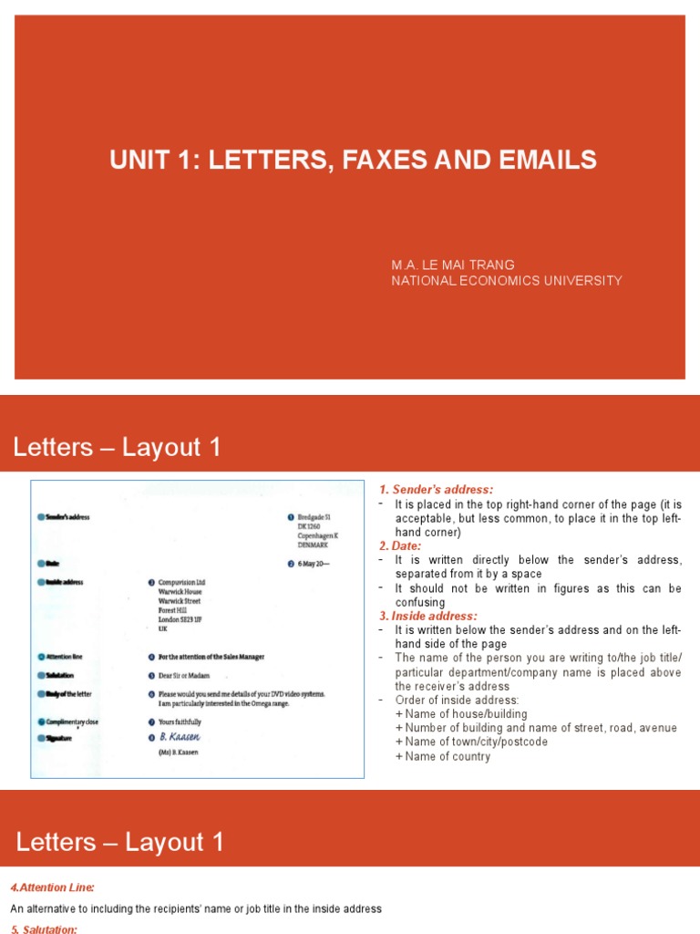 Slide - Letter, Faxes & Email | PDF | Fax | Communication