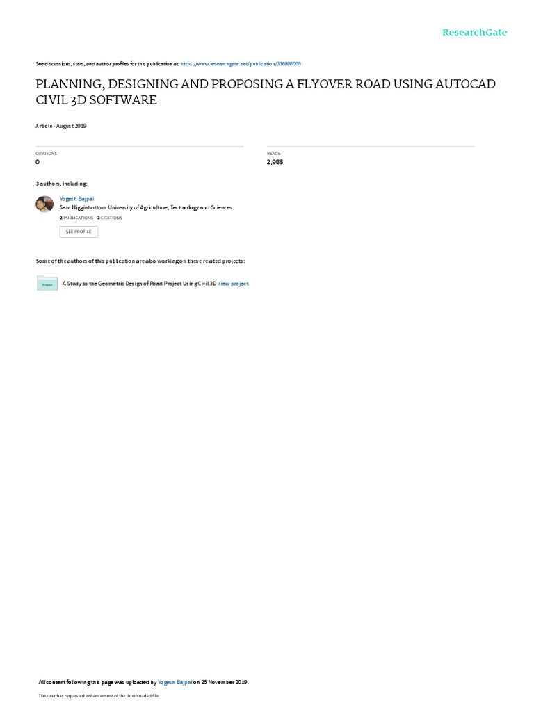 Flyover Design with AutoCAD Civil 3D | PDF | Road | 3 D Computer Graphics