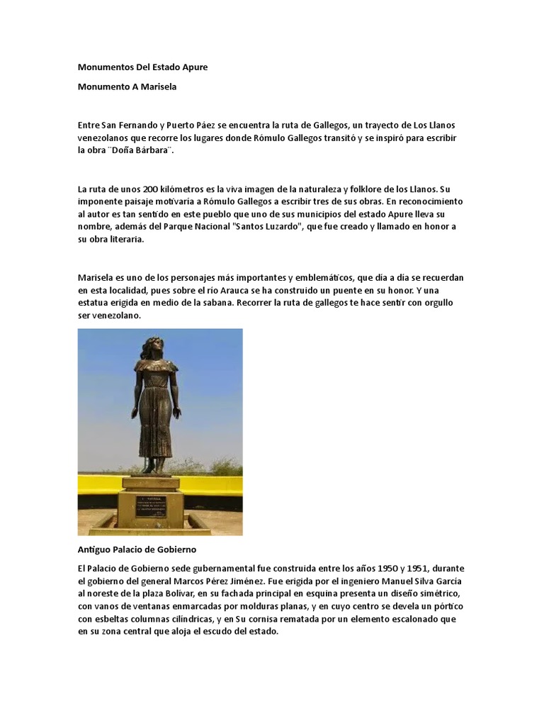 Monumentos Del Estado Apure | PDF | Venezuela