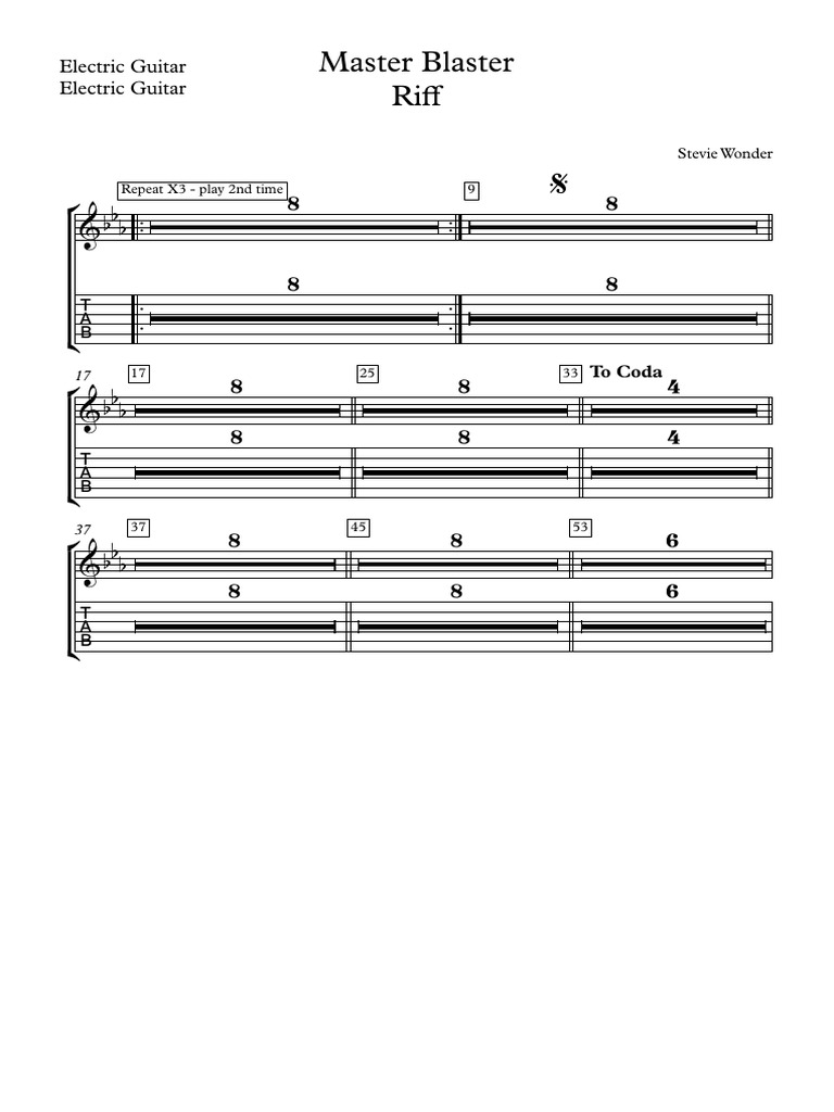 MasterBlaster - RIFF Electric Guitar Electric Guitar | PDF