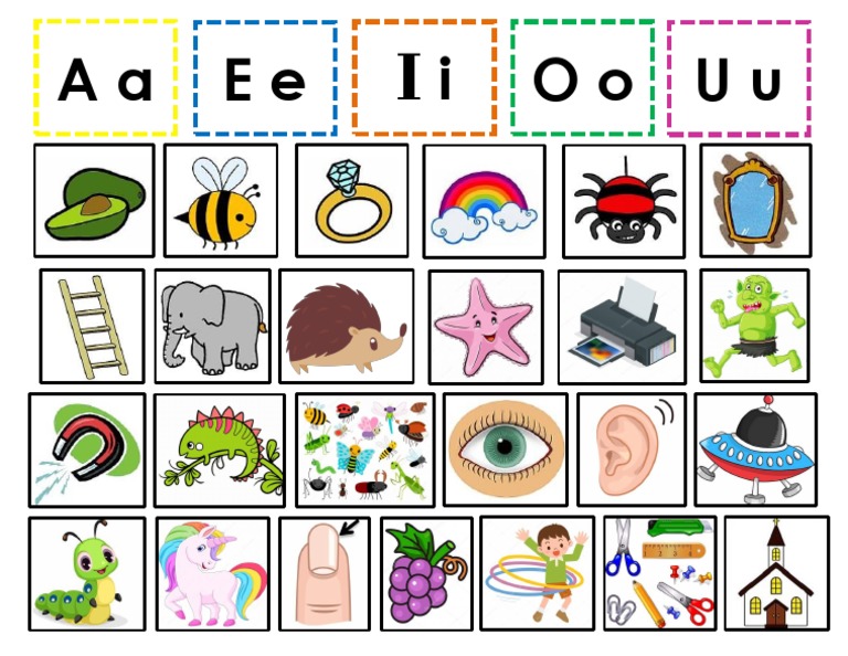 Tabla Vocales y Dibujos | PDF