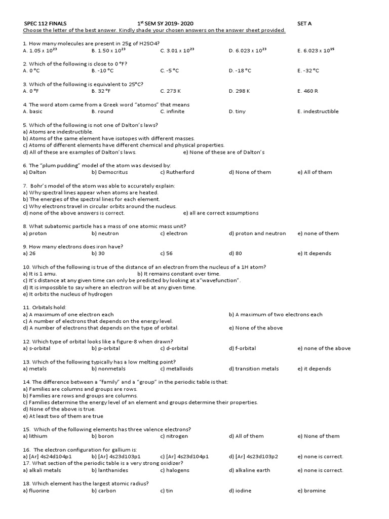 Midterm in Chemistry | PDF | Ph | Acid