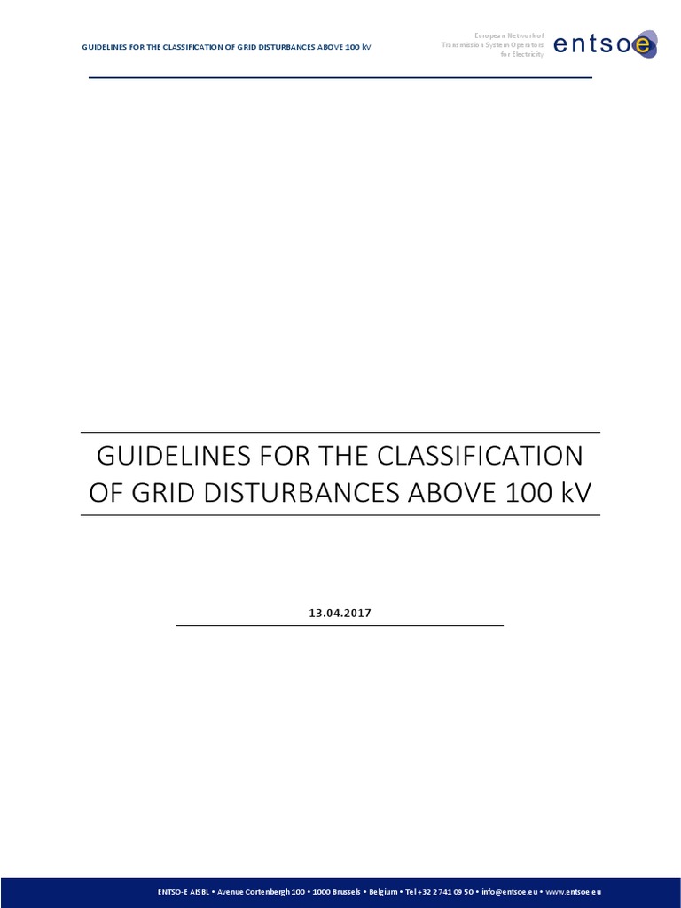 Grid Disturbance Classification Guidelines | PDF | Electrical Grid ...