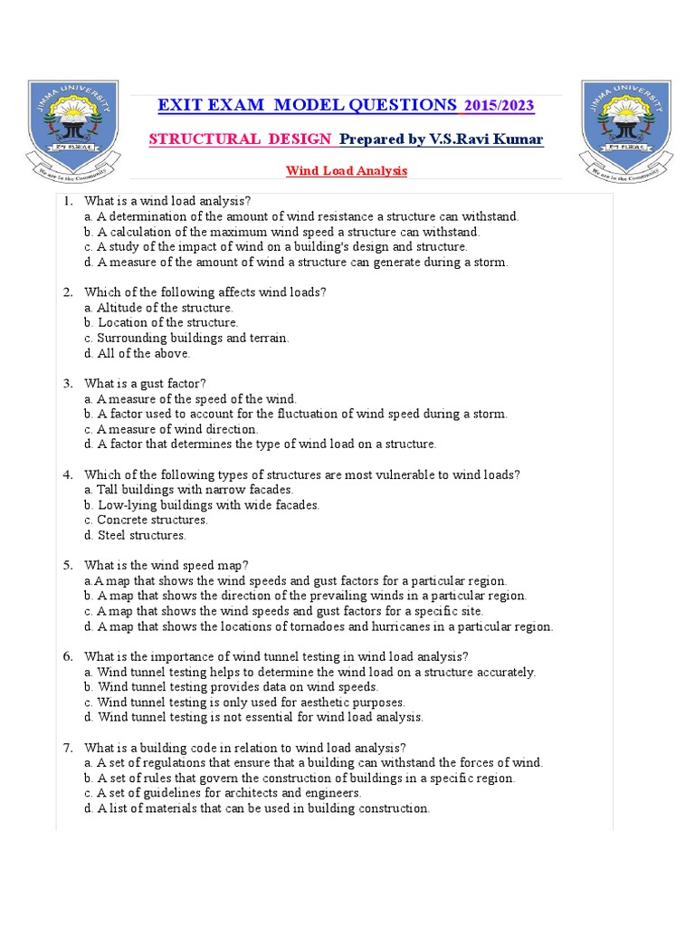 Structural Design - Sample Questions | PDF