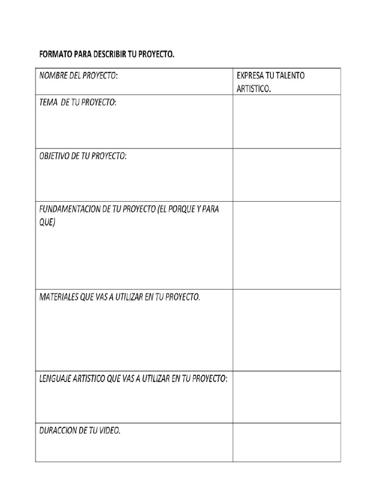 Formato de Proyecto | PDF