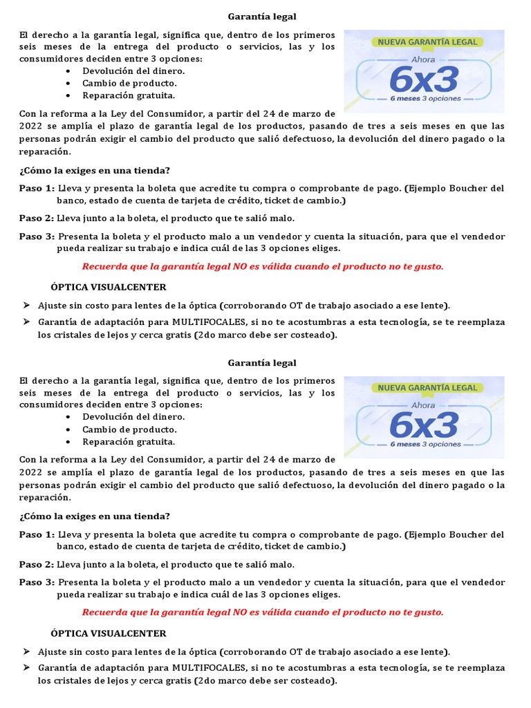 Garantía Legal | PDF | Los consumidores | Dinero
